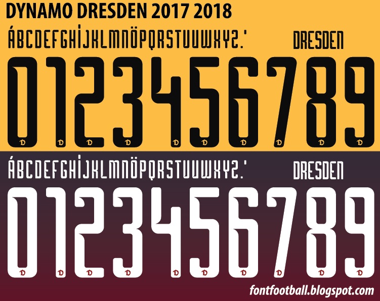 FONT FOOTBALL: Font Vector Dynamo Dresden 2017 2018 kit