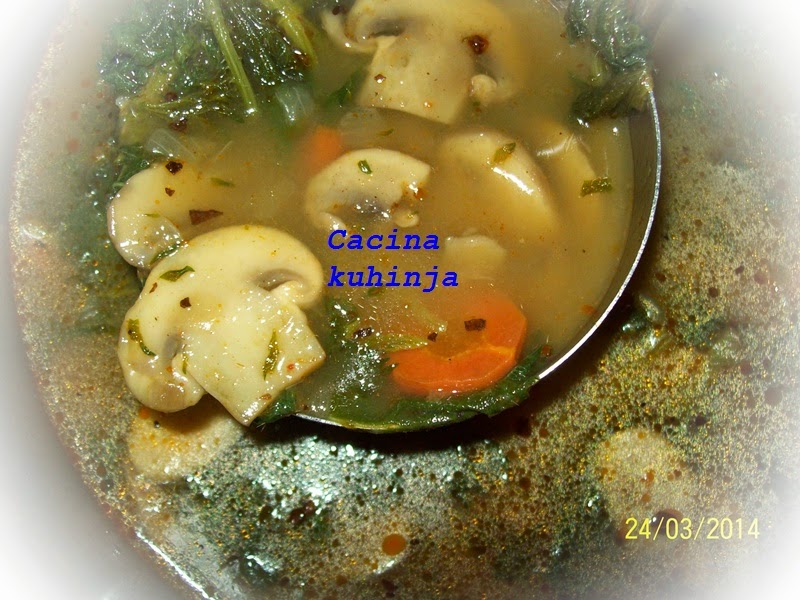 Posna corba sa zeljem i sampinjonima