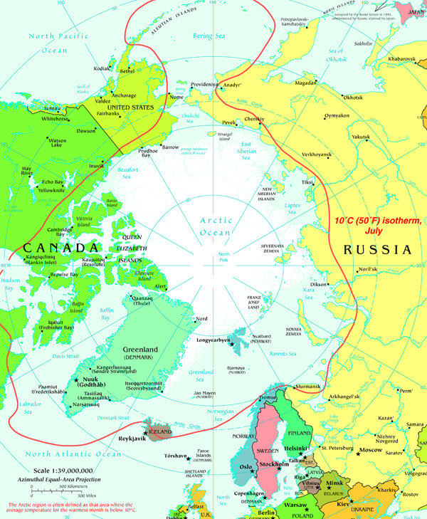 Major Ports Of The World: Map Of Arctic Circle