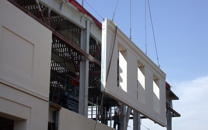 Construction stages of precast wall
