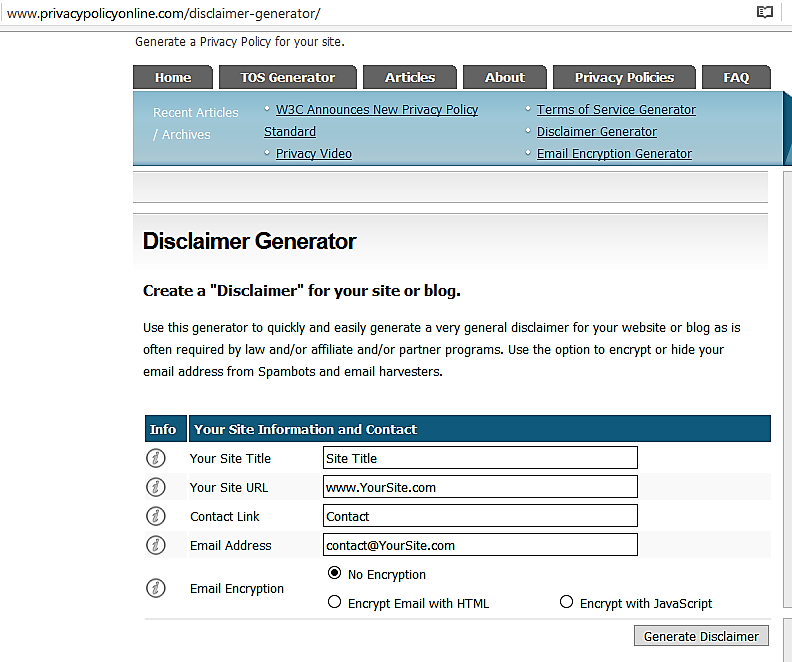 Cara Membuat Disclaimer di Blog - Mesin CAD