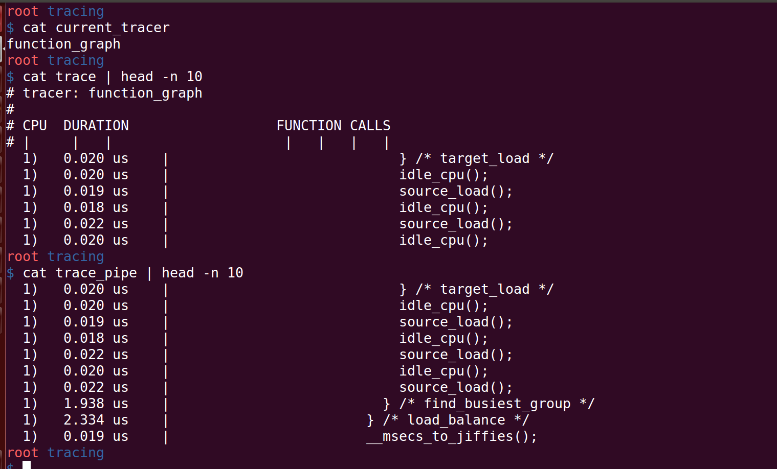 Debugging Linux Kernel using ftrace Part6 - trace vs trace_pipe