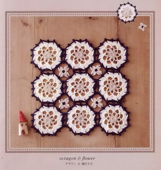 Crochet Pattern Of Beautiful Octagon-Motif, Flower Motif - Ideas creativas