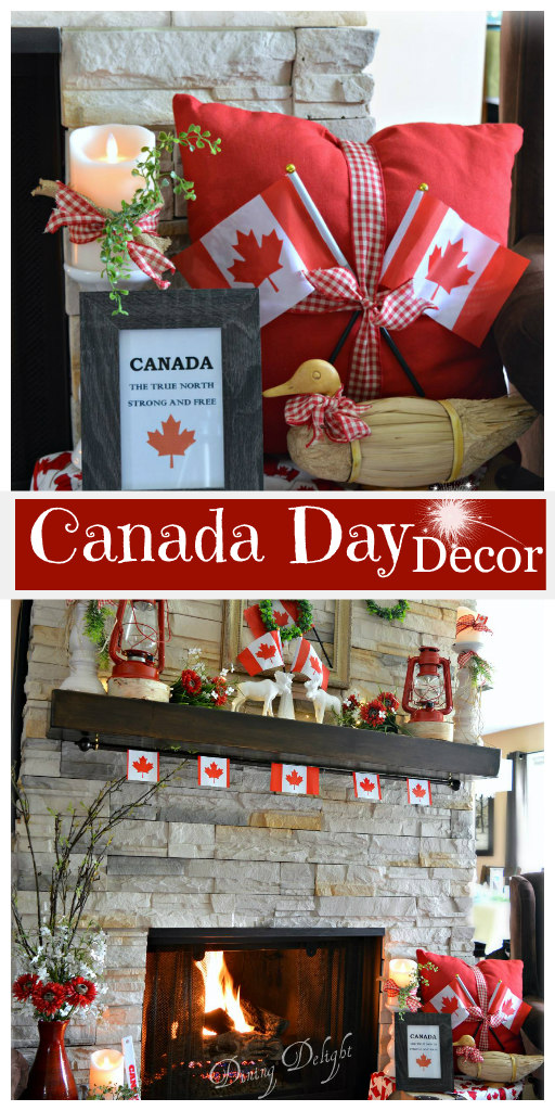 Dining Delight: Canada Day Mantel Decor
