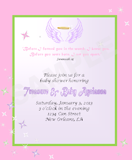 Solutions...Event Design by Kelly: Angel Theme Baby Shower Invitations