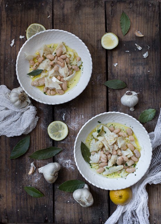 three little halves: Warm Bean and Salted Cod Salad