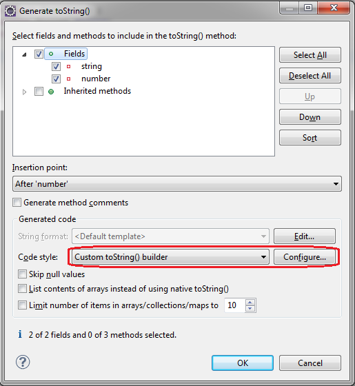 Thinking About It How To Generate Equals Hashcode Tostring And Compareto Using Apache