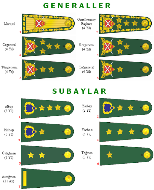 Kısa Dönem Askerlik Hakkinda Hersey: Askeri Rütbeler