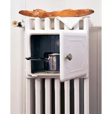Content in a Cottage: Antique Radiator with Warming Oven