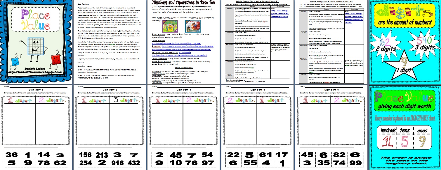 LaSota's Little Learners: Common Core Place Value Unit SIMPLE GIVEAWAY!