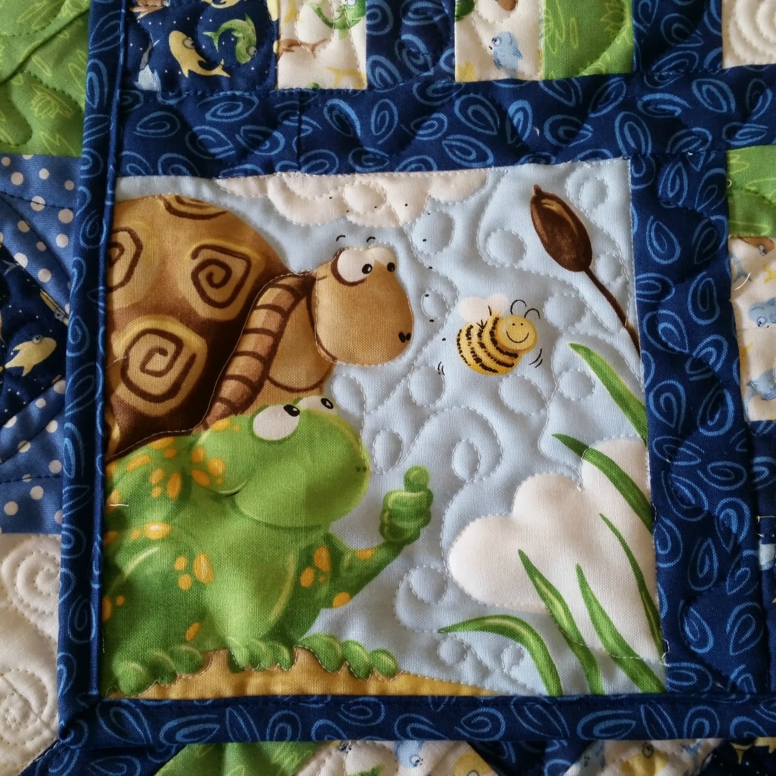 Mountain Quiltworks: Turtle Baby Quilt Finished for April OMG