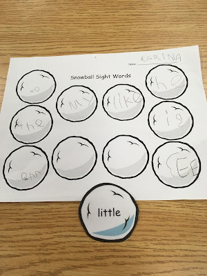 My life as a Kindergarten Teacher: Snowball Sight Words