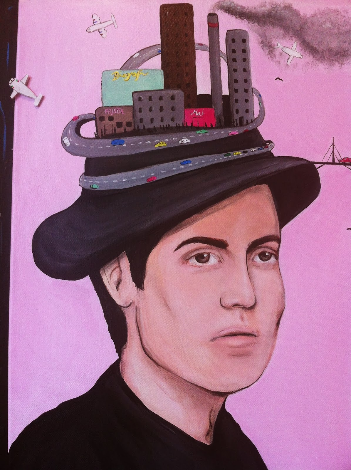 Emma Berlin: "staden" målning