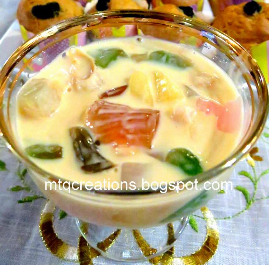 MTQ Creations....: Puding Sumi dan friut Cocktail
