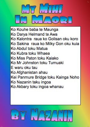 Nazanin : My Mihi in Maori