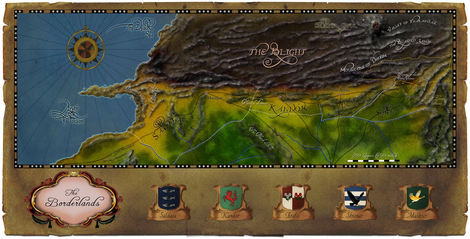 Las Tierras Húmedas: Las Tierras Fronterizas: Saldaea, Kandor, Arafel ...