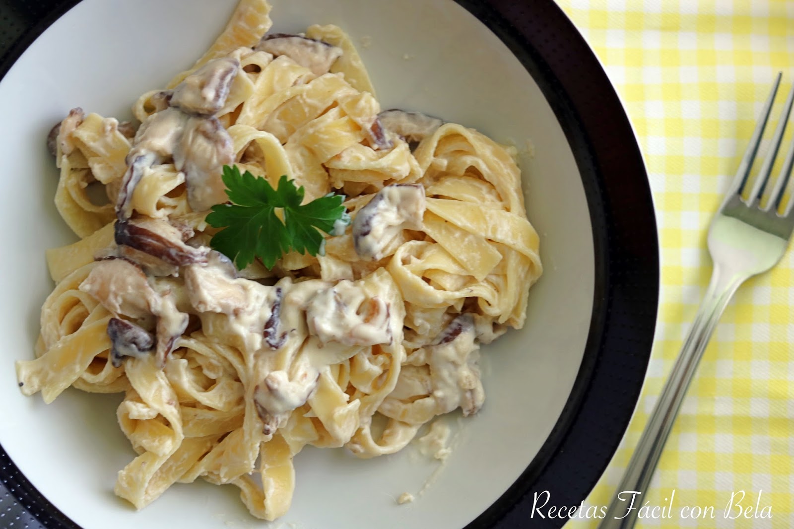 Recetas Fácil con Bela: Tallarines a la crema de setas