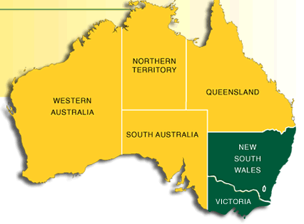 New South Wales Pictures Map | Map of Australia Region Political