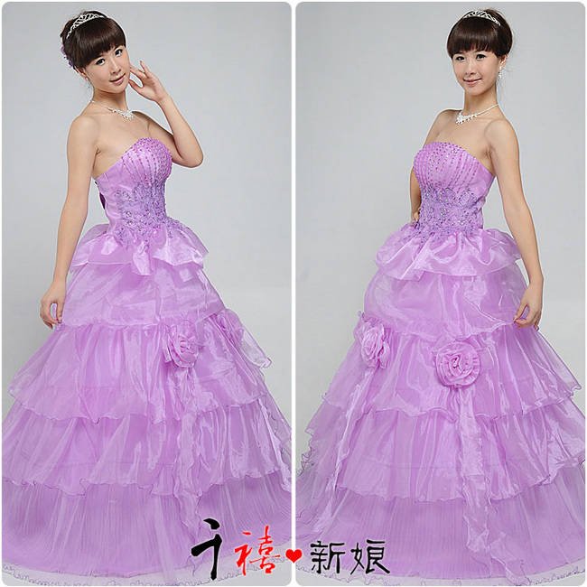 Wedding Lady: Light Purple Brilliant Wedding Dress