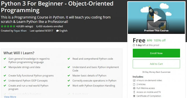 [100% Off] Python 3 For Beginner - Object-Oriented Programming| Worth ...