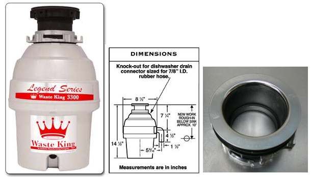 Waste King L-3300 Legend Series 3/4 HP Continuous Feed Operation Waste ...