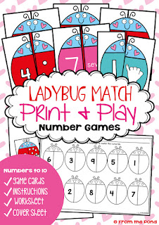 Ladybug Match & a FREE One Page Craft! | From the Pond