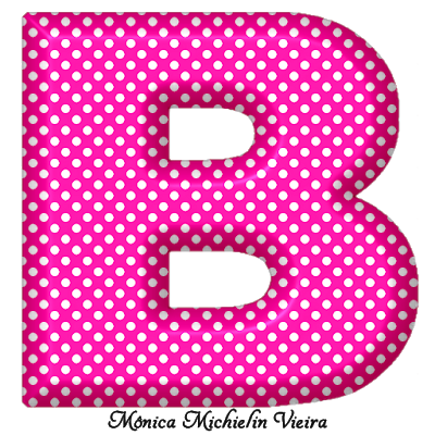 Abecedario Fucsia con Lunares Blancos. Fucsia Alphabet with Polka Dots ...