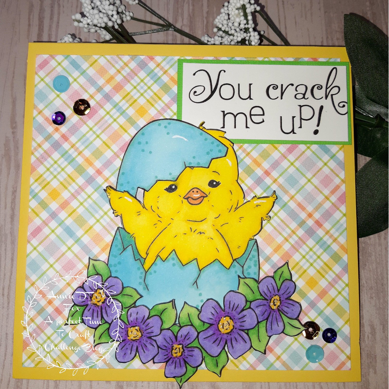 Little Wings Creates: You Crack Me Up Card with A Perfect Time to Craft