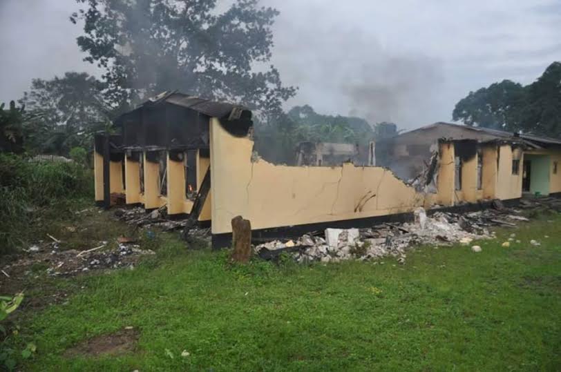 More Photos: INEC office in Bori, Rivers state gutted by fire
