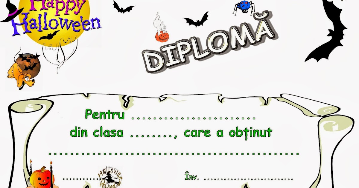 Diplomă Hallowen - Materiale didactice de 10(zece)