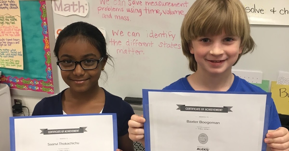 Mrs. Joy's Fourth Grade Blog: Congrats on ALEKS Completion