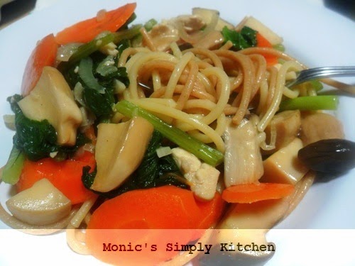 Diet Rendah Garam #2 Spaghetti Saus Jamur Sayuran - Monic's Simply Kitchen