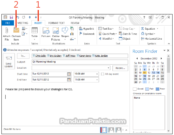 Cara Memasukkan Item Kedalam Item Di Kalender Outlook 2013