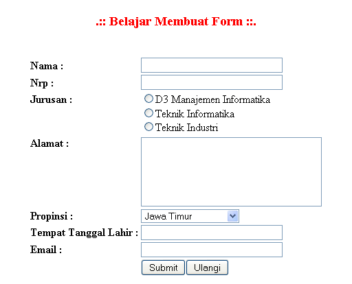 HTML dasar membuat form sederhana ~ faruzon3