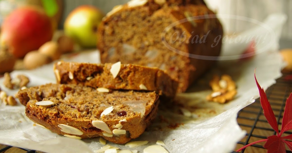 Obiad gotowy!: Pełnoziarnisty keks z gruszkami i żurawiną