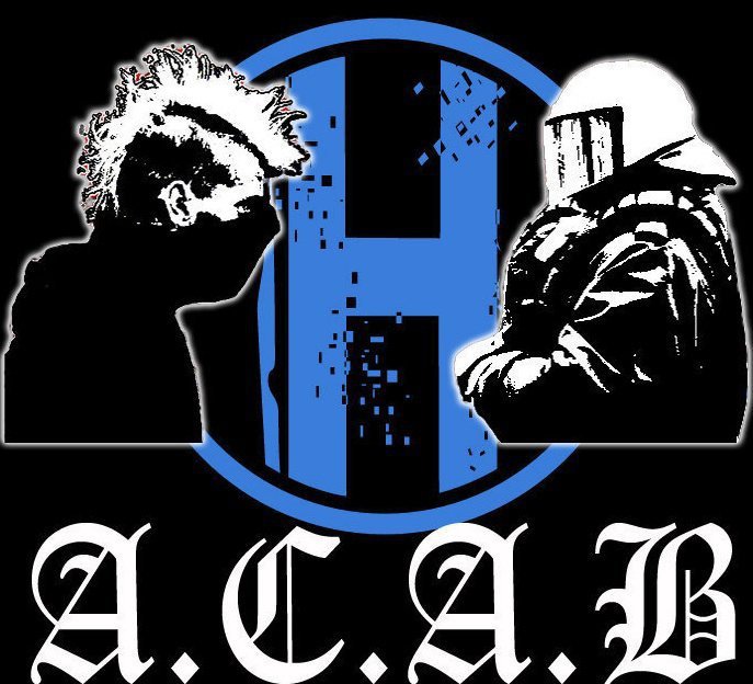 Iraklis Ultras logos: Acab Iraklis Punk Vs Cop