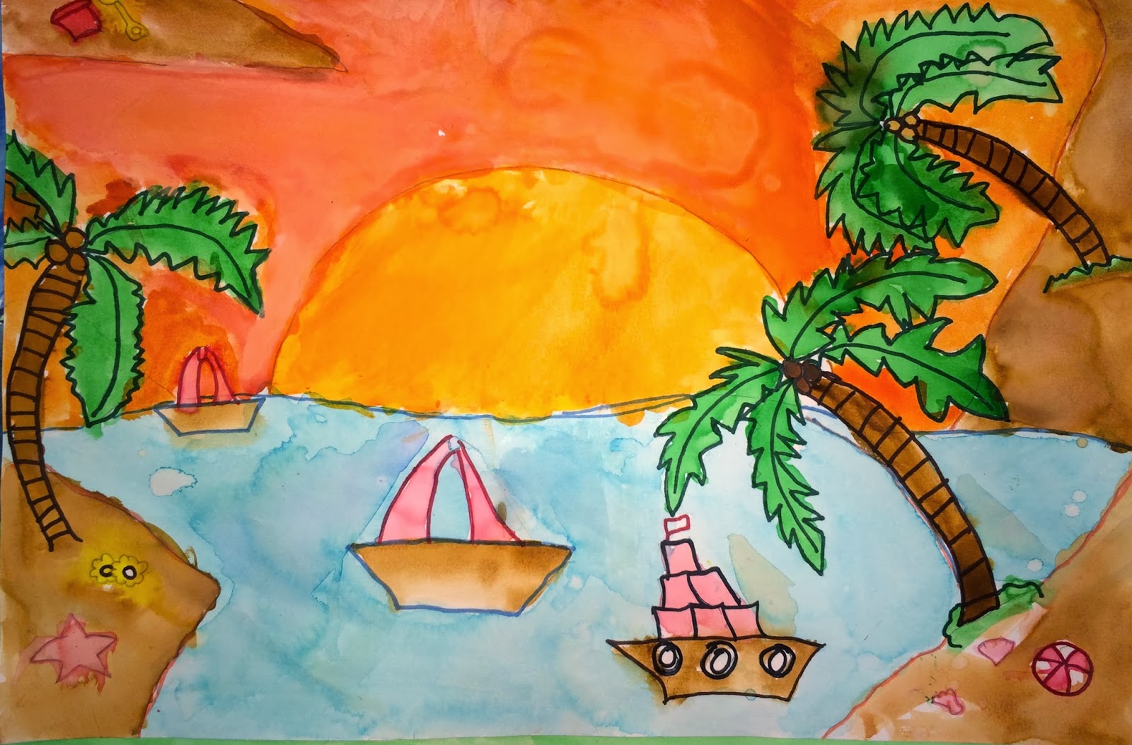 Art Talk @ CRES: 5th Grade Students Dream of Seascapes!