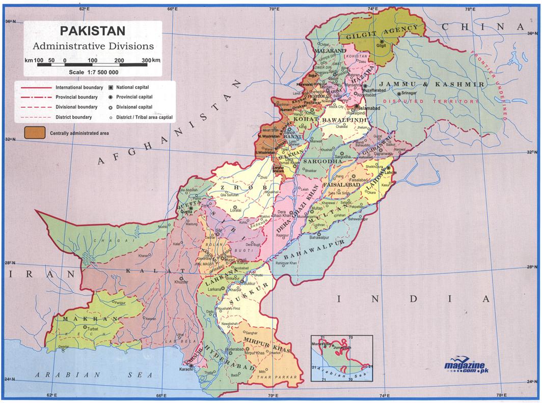 PAKISTAN - GEOGRAPHICAL MAPS OF PAKISTAN