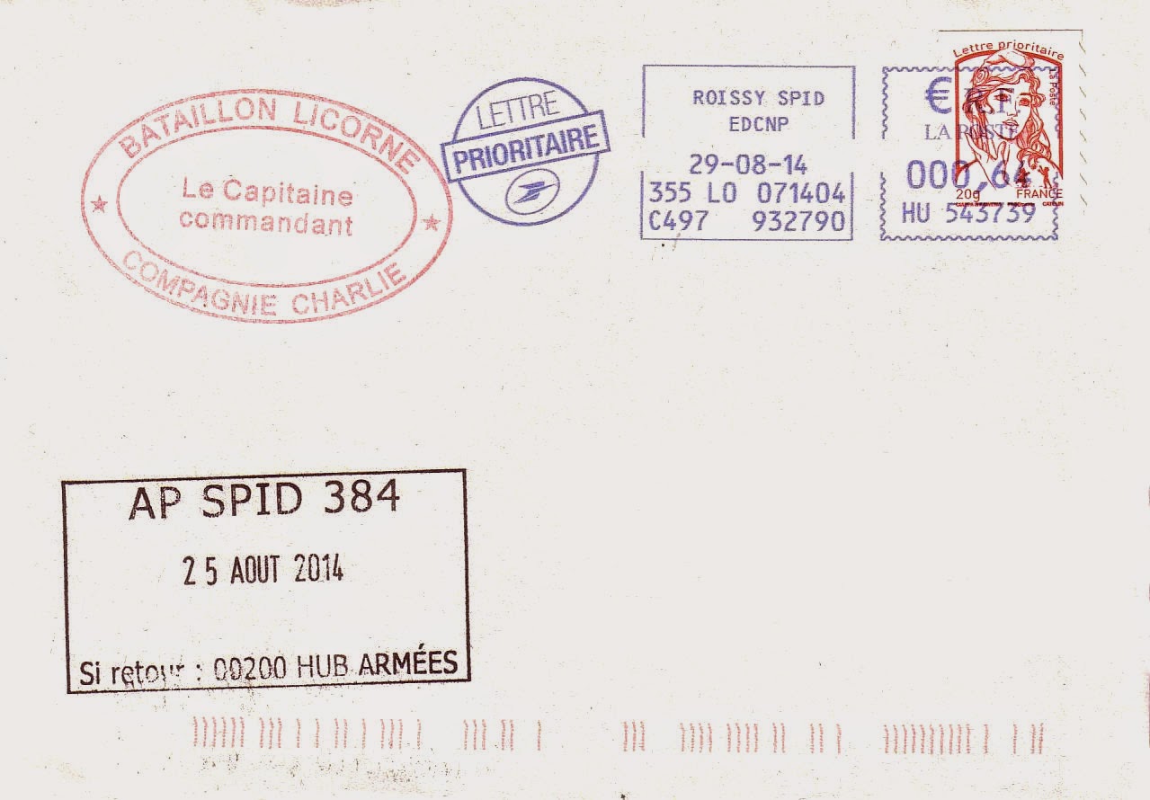 LA POSTE AUX ARMEES: août 2014