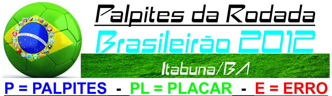 PAPO DE BOLA/ITABUNA: PALPITE DA RODADA NO BRASILEIRÃO 2012