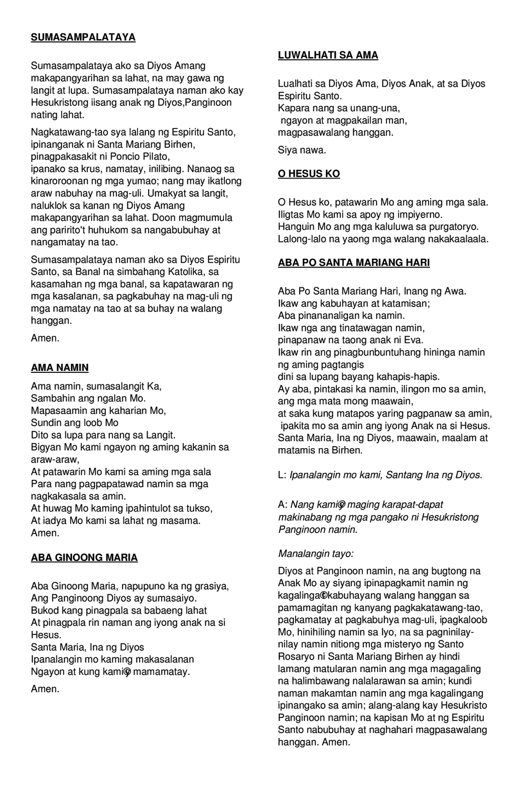 sumasampalataya - philippin news collections