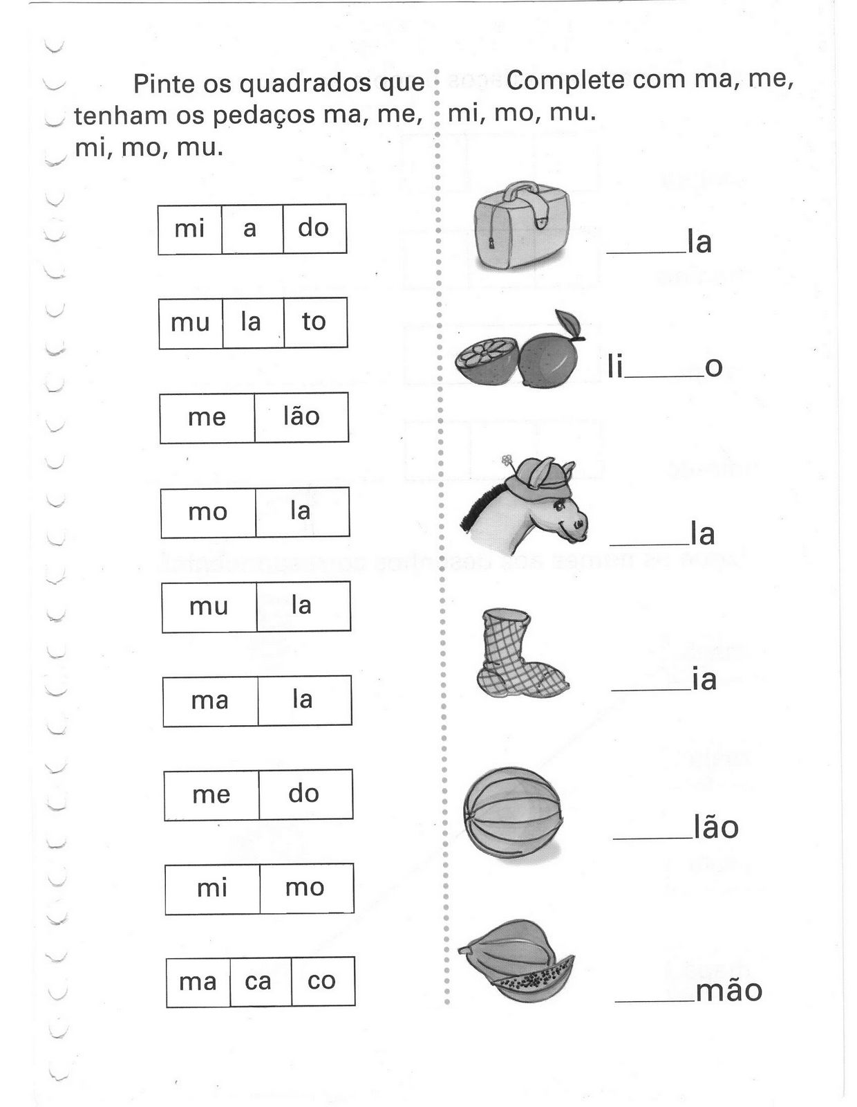BLOG PROFESSOR ZEZINHO: 172 Atividades com a letra M e desenhos para ...