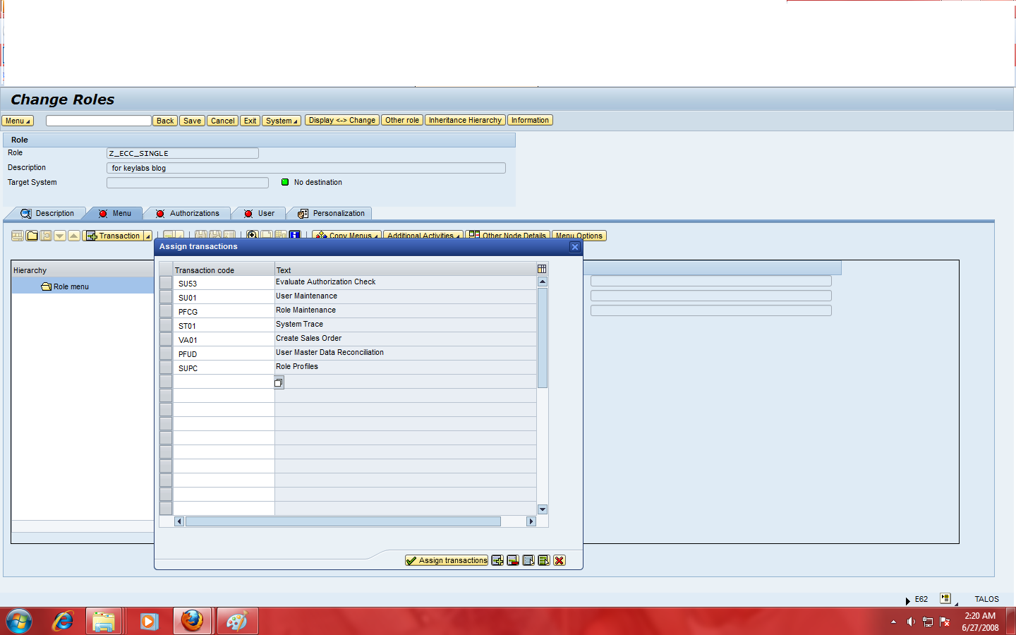 Sap Security Tutorial Single Role Creation Using Pfcg In Sap Security