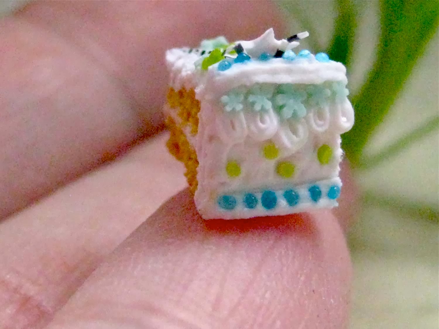 Inventive Soul Tiny Miniature Slice Of Birthday Cake 1 4 Inch Wide X