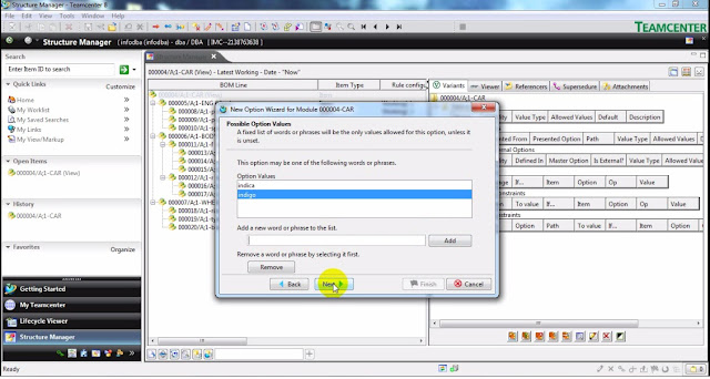 PlmTeamcenter: Variant Management BOM in Teamcenter