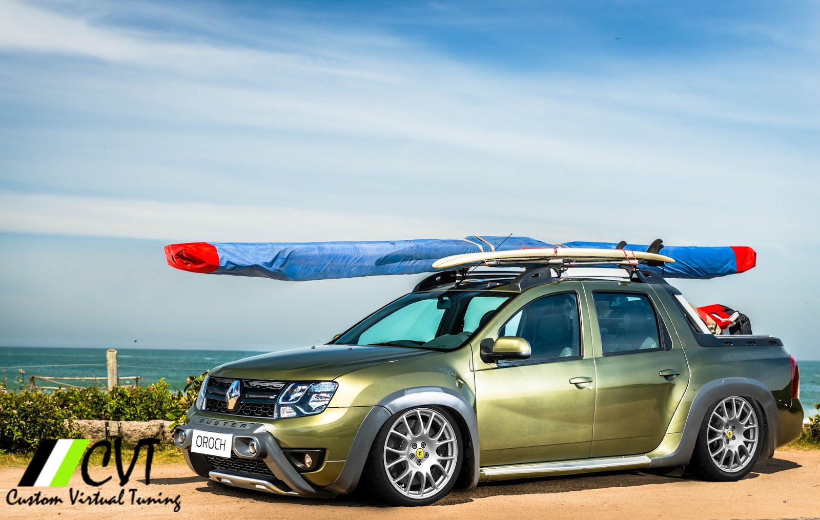 Custom Virtual Tuning: Renault Oroch + rodas Ferrari 360 Challenge Stradale