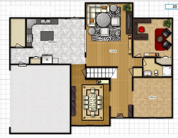 Colorful Plan With Furniture Layout.