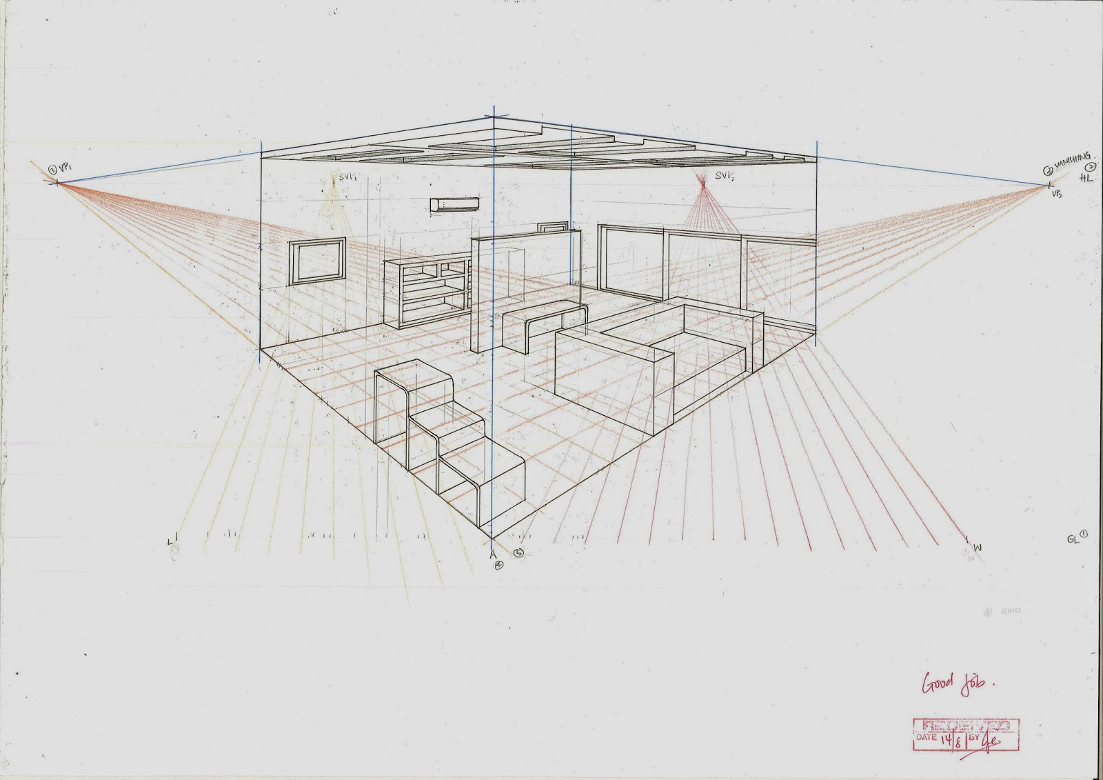 MASTER PIECE: ASSIGNMENT 2.2 TWO POINT PERSPECTIVES (MP METHOD)