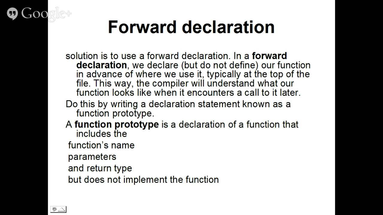 Forward Declaration