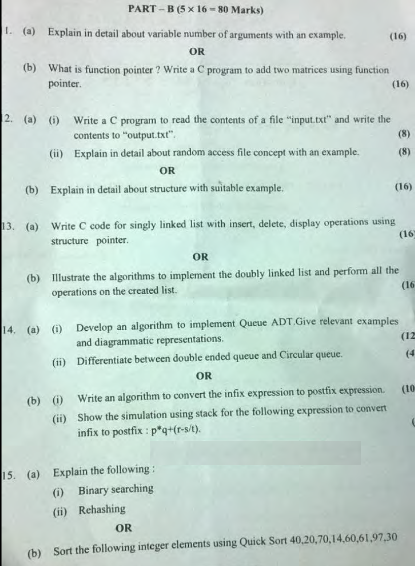 CS6202 Programming and Data Structure I May June 2016 Question Paper ...